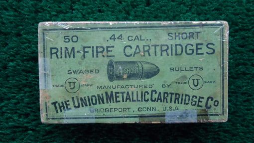 W9134 A BOX OF 44 RIMFIRE SHORT UMC CARTRIDGES - Merz Antique Firearms